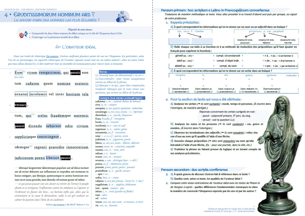 Séquence latin 3e sur l’art oratoire : VIR BONUS, DICENDI PERITUS ...