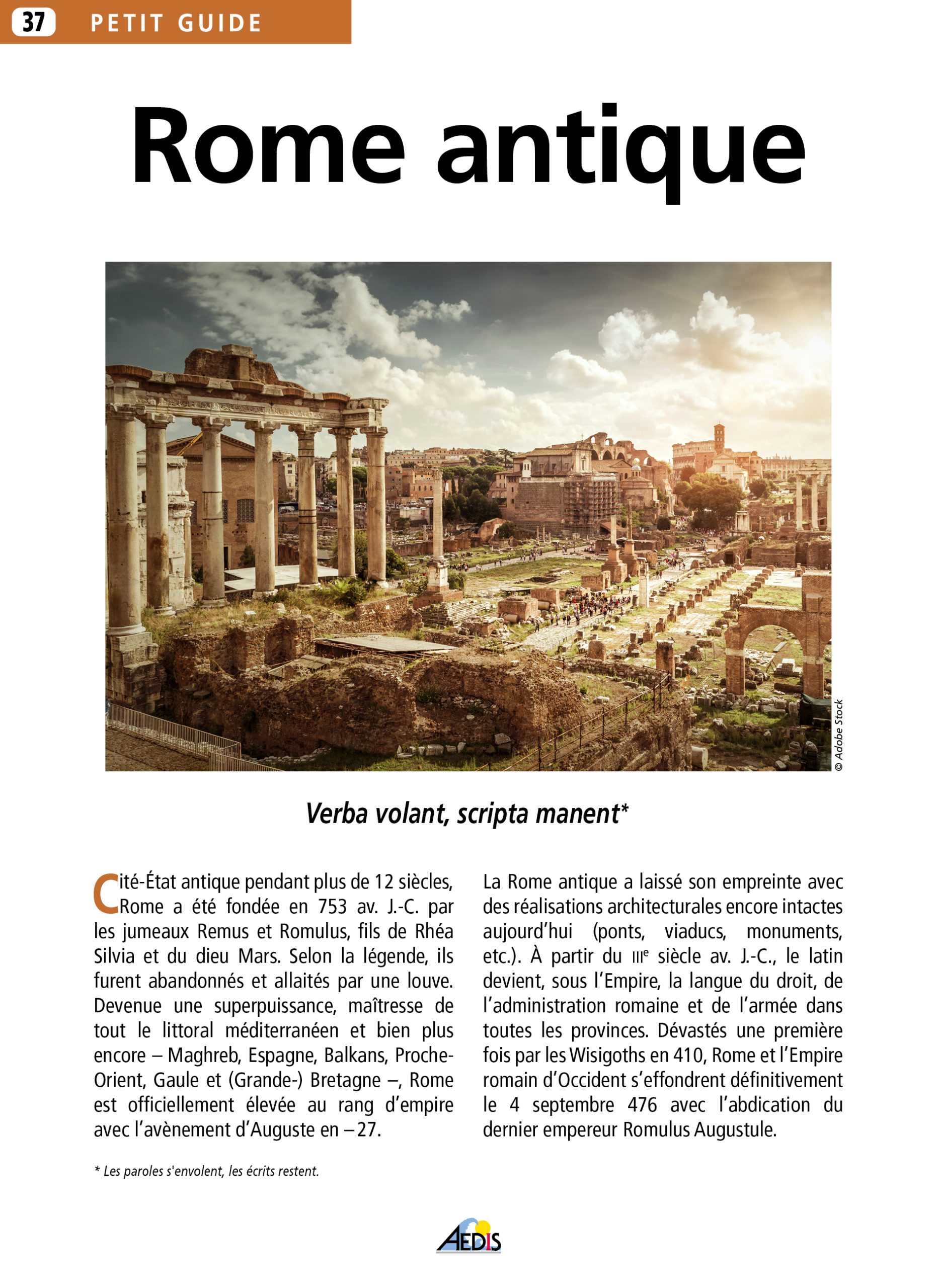 La Rome Antique – Arrête ton char
